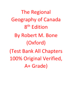 Test Bank For The Regional Geography of Canada 8th Edition By Robert ...