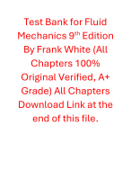 Solutions Manual for Fluid Mechanics 9th Edition By Frank White - DocMerit