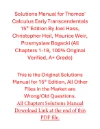 Solutions Manual for Thomas' Calculus Early Transcendentals 15th ...