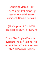 Solutions Manual For Chemistry 11th Edition By Steven Zumdahl, Susan ...