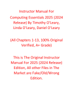 Instructor's Manual For Computing Essentials 2025 (2024 Release) By Timothy O'Leary, Linda O ...