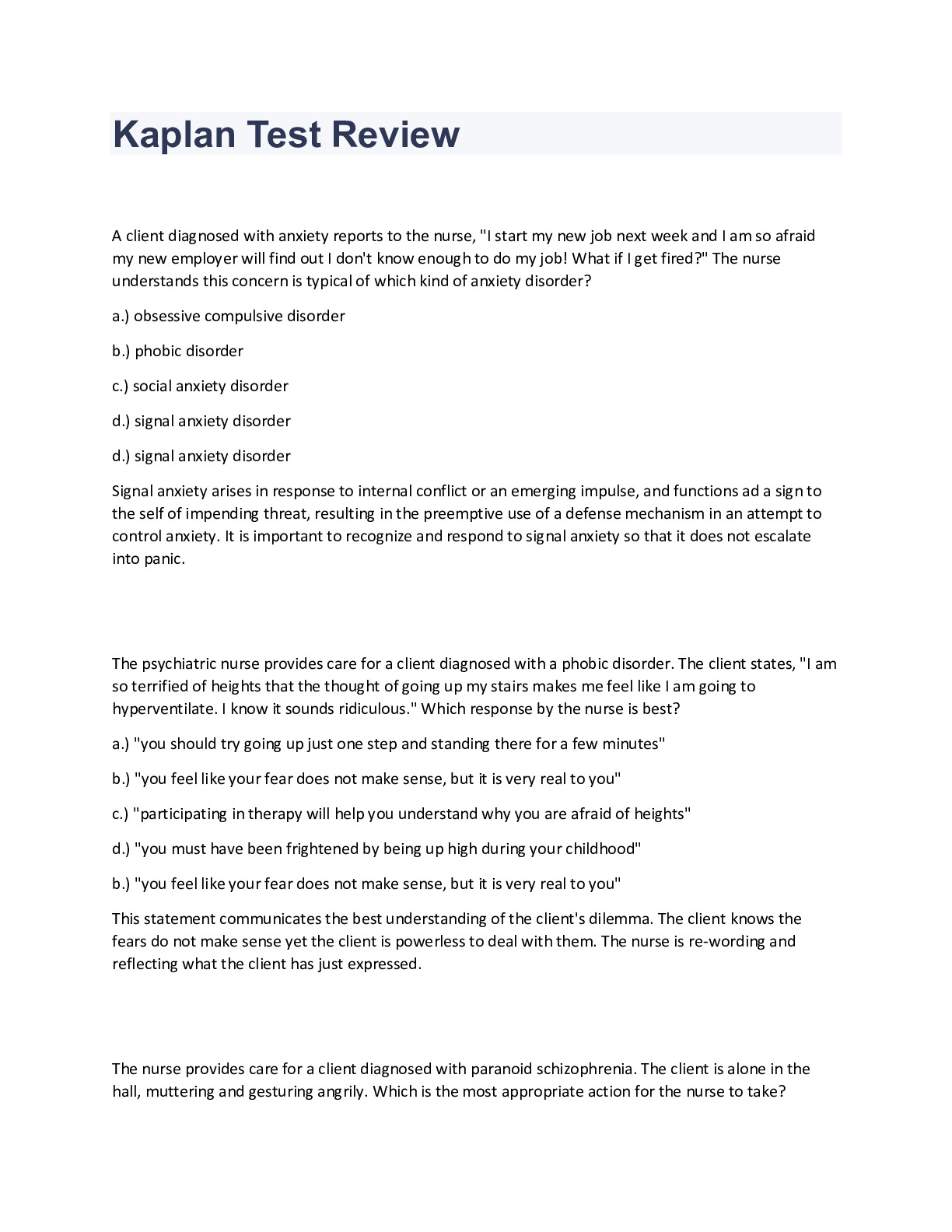 Pathophysiology Kaplan Questions with complete solution 2023/2024 ...