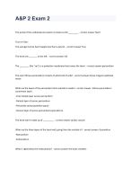 A&P 2 Exam 2 Question and answers 100% correct - DocMerit