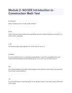 Module 2- NCCER Introduction to Construction Math Test Questions with ...
