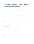 NCCER ELECTRICAL LEVEL 1 MODULE 11- RESIDENTAL WIRING Questions with ...