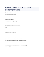 NCCER HVAC Level 1, Module 8 - Soldering Brazing Question and answers ...