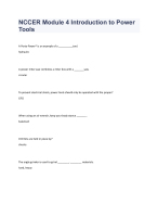 NCCER Module 4 Introduction to Power Tools Question and answers 100% ...