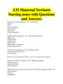 ATI Maternal Newborn Nursing notes with Questions and Answers - DocMerit