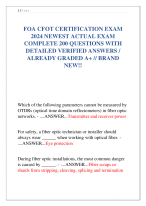 FOA CFOT Certification Exam V11 (100% Correct) Questions and Answers ...