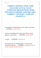 Coding certification NAHP with Questions and Answers 100% Pass Latest ...