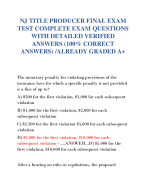 NJ TITLE PRODUCER FINAL EXAM TEST COMPLETE EXAM QUESTIONS WITH DETAILED ...