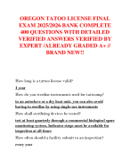 Oregon Tattoo License Practice Test Latest Version/ Oregon Tattoo ...