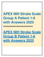 APEX NIH Stroke Scale Group A and B Patient 1-6 with Answers 2025 ...