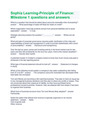 Sophia Learning-Principle of Finance: Milestone 1 questions and answers ...