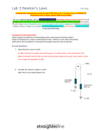 Straighterline Introduction to Physics (lab) PHY250L Lab 3 Newton’s Laws COMPLETE Worksheet (New ...