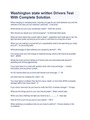 Washington state written Drivers Test With Complete Solution - DocMerit