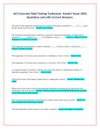 ACI- Concrete Field-Testing Technician - Grade 1 exam 2024-bundle ...