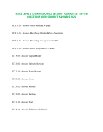 TEXAS LEVEL 3 (COMMISSIONED) SECURITY GUARD TEST REVIEW QUESTIONS WITH ...