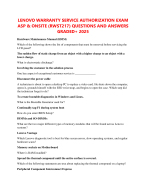 LENOVO WARRANTY SERVICE AUTHORIZATION EXAM ASP & ONSITE(RWST217 ...