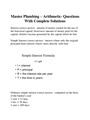 Master Plumbing – Arithmetic- Questions With Complete Solutions - DocMerit