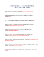 FIREFIGHTER 1 & 2 STATE TEST 2022-2023(ANSWERED TEST) - DocMerit