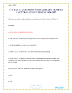 CTR Exam (Latest Update 2023 – 2024) Questions With All Correct ...