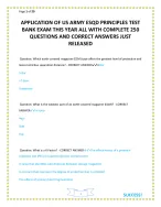 APPLICATION OF US ARMY ESQD PRINCIPLES TEST BANK EXAM THIS YEAR ALL ...
