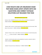 UTAH HEALTH INSUARANCE EXAM 100% VERIFIED. - DocMerit