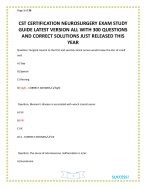 CST CERTIFICATION NEUROSURGERY EXAM STUDY GUIDE LATEST VERSION ALL WITH ...
