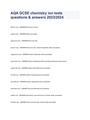 AQA GCSE chemistry ion tests questions & answers 2023/2024 - DocMerit