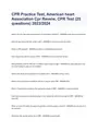 CPR Practice Test, American heart Association Cpr Reveiw, CPR Test (25 ...