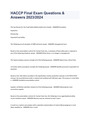 HACCP Final Exam Questions & Answers 2023/2024 - DocMerit