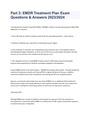 Part 3: EMDR Treatment Plan Exam Questions & Answers 2023/2024 - DocMerit