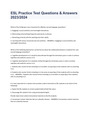 ESL Practice Test Questions & Answers 2023/2024 - DocMerit