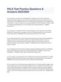PALS Test Practice Questions and Answers 2023/2024 - DocMerit