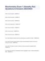 Biochemistry Exam 1 (Aswathy Rai) Questions & Answers 2023/2024 - DocMerit