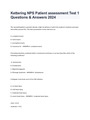 Kettering NPS Patient assessment Test 1 Questions & Answers 2024 - DocMerit