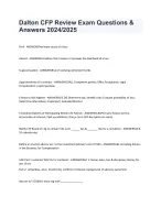 Dalton CFP Review Exam Questions and Answers 2024/2025 - DocMerit