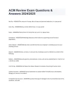 ACM Review Exam Questions and Answers 2024/2025 - DocMerit