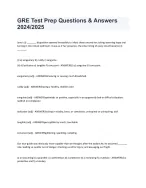 GRE Test Prep Questions and Answers 2024/2025 - DocMerit