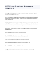 CEP Exam Questions & Answers 2024/2025 - DocMerit