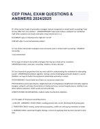 CEP Final Exam Questions & Answers 2024/2025 - DocMerit