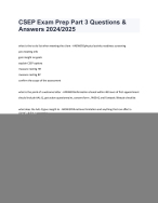 CSEP Exam Prep Part 3 Questions & Answers 2024/2025 - DocMerit