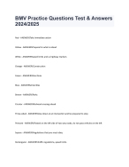 BMV Practice Permit Test Questions & Answers 2024/2025 - DocMerit