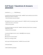 CLP Exam #1 Review Questions & Answers 2024/2025 - DocMerit