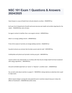 NSC 101 Exam 1 Questions & Answers 2024/2025 - DocMerit