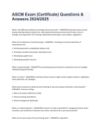 ASCM Exam (Certificate) Questions & Answers 2024/2025 - DocMerit