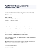 ASCM CSCP Exam Questions & Answers 2024/2025 - DocMerit