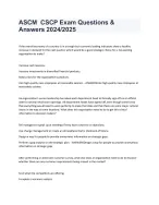 ASCM CSCP Exam Questions and Answers 2024/2025 - DocMerit