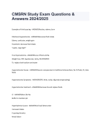 CMSRN Study Exam Questions & Answers 2024/2025 - DocMerit